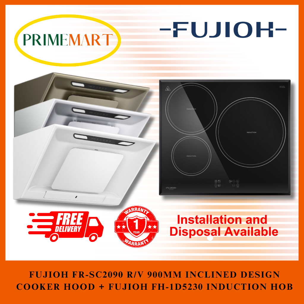 FUJIOH SC-2090 900MM INCLINED DESIGN COOKER HOOD + FH-ID5230 INDUCTION ...