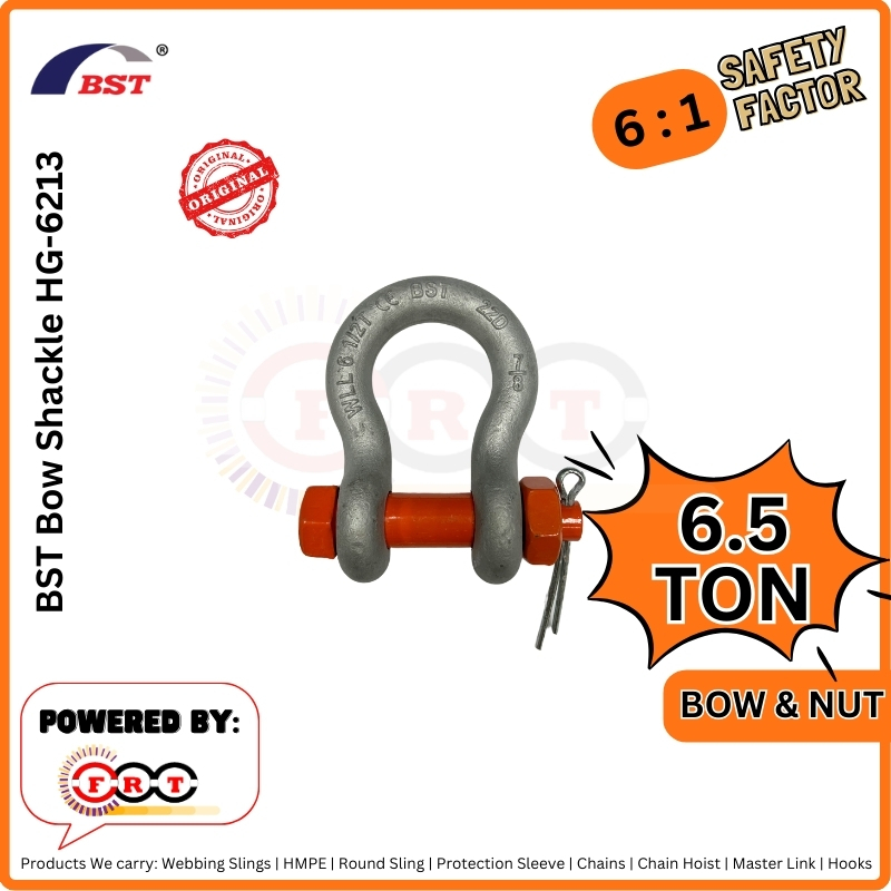 [SG STOCK] 6.5T Bow Shackles Bolt & Nut for Chain and Wire Rope Sling ...