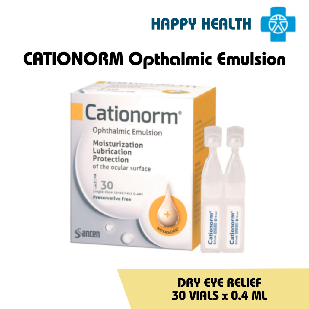 Cationorm Opthalmic Emulsion 30 x 0.4ml Vials (Exp MAR 2026) | Shopee ...