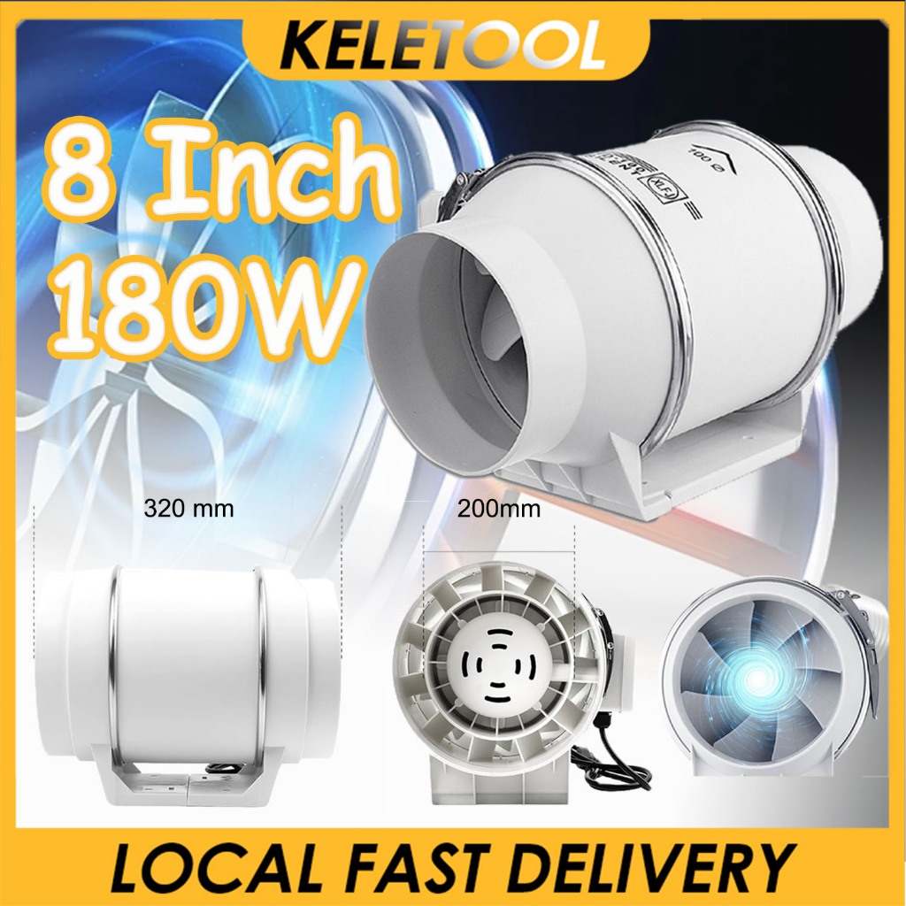 4''6''8'' Powerful Extractor Fan inline Duct Fan Industrial Exhaust ...