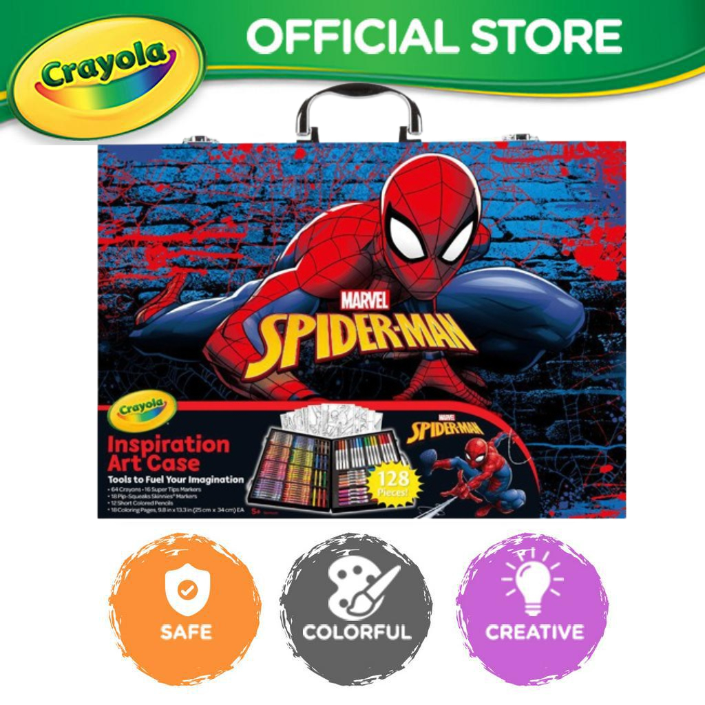 Crayola Spiderman Inspiration Art case Kids Painting Drawing Gift Set ...