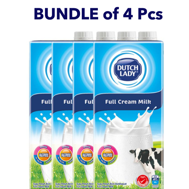 Dutch Lady UHT Full Cream Milk , 1Lx 4 Pcs | Shopee Singapore