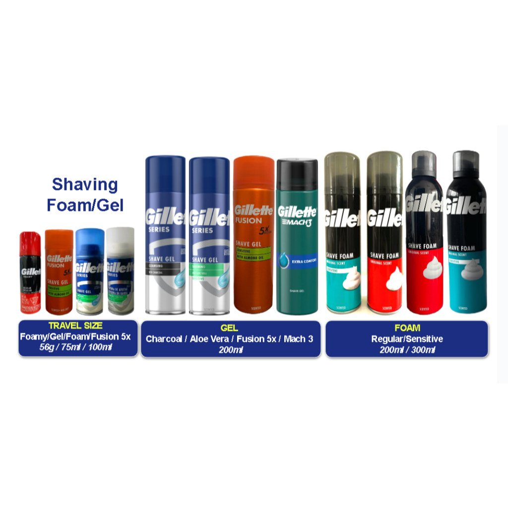 Gillette Shaving Gel / Foam / Foamy / Mach 3 - 56g / 75ml / 100ml ...