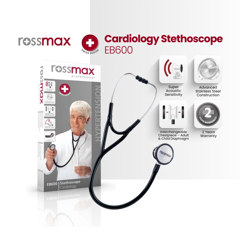 Rossmax Cardiology Stethoscope EB600 | Interchangeable Chestpiece Adult ...