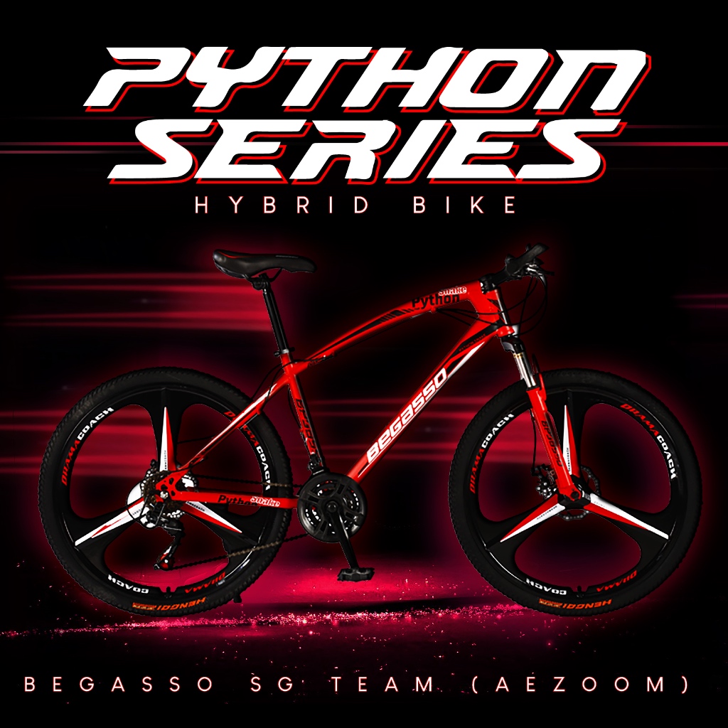【🇸🇬 OFFICAL STORE】BEGASSO 26in Hybrid SHIMANO GEAR Python Mountain Bikes (2-Years Warranty ...