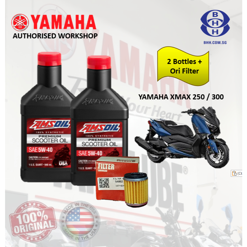 YAMAHA XMAX 250 300 AMSOIL ENGINE OIL PACKAGE ORIGINAL OIL FILTER ...