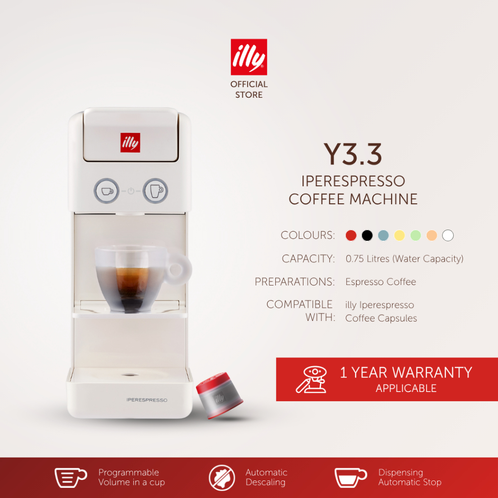 illy Y3.3 iperEspresso Coffee Machine (Red/White/Blue/Black) | Shopee ...
