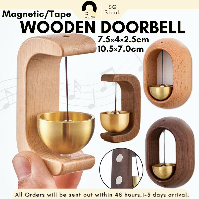 [SG] Wooden Door Bell Japanese Home Door Bell Magnetic Entrance ...