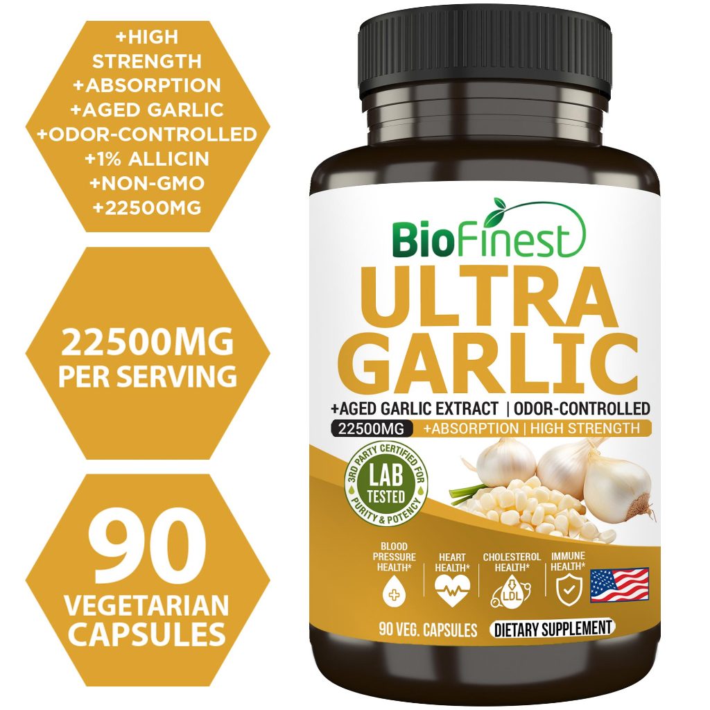 Biofinest Ultra Garlic Supplement - Odor Controlled Aged Garlic Extract ...