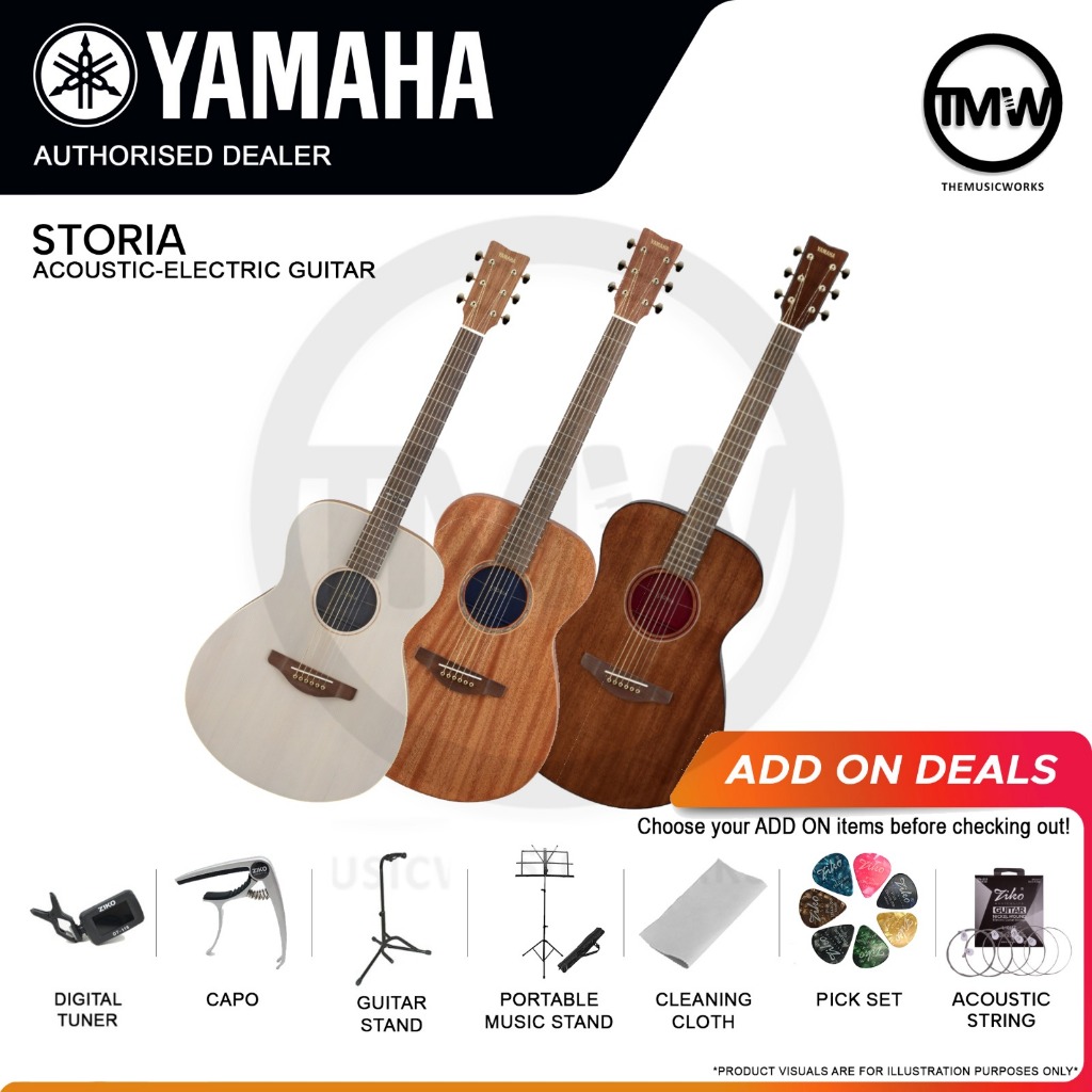 Yamaha STORIA I II III Acoustic-Electric Guitar Concert Body Passive ...
