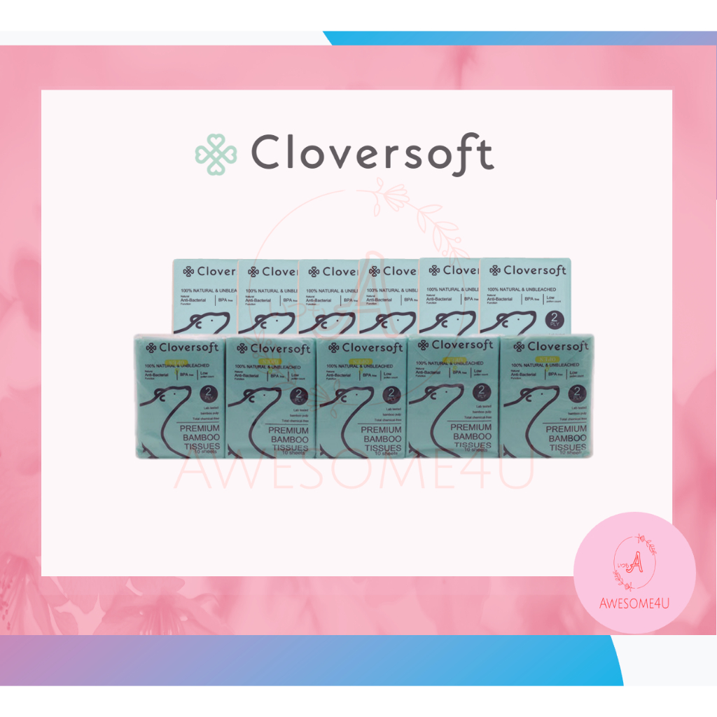 Cloversoft Unbleached Bamboo Pocket Tissues Facial Tissue | Shopee Singapore