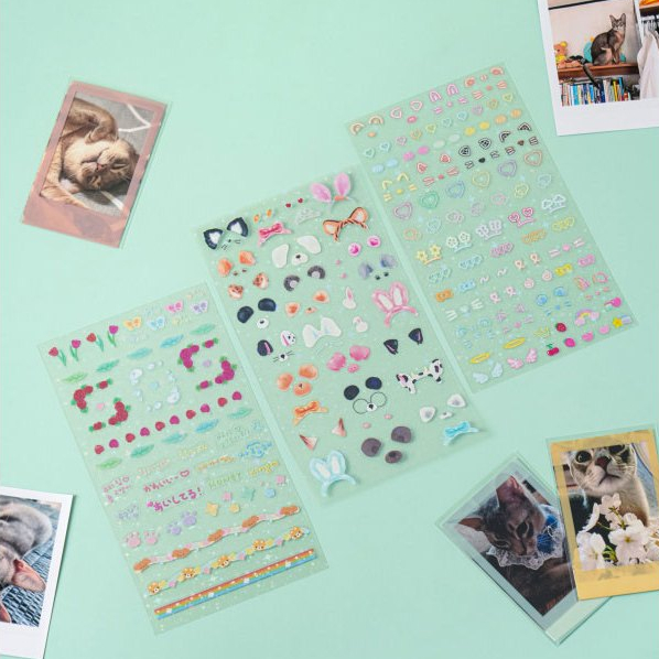 [Daiso Korea] Deco Photo Card Sticker (3 design / 3pcs) | Shopee Singapore