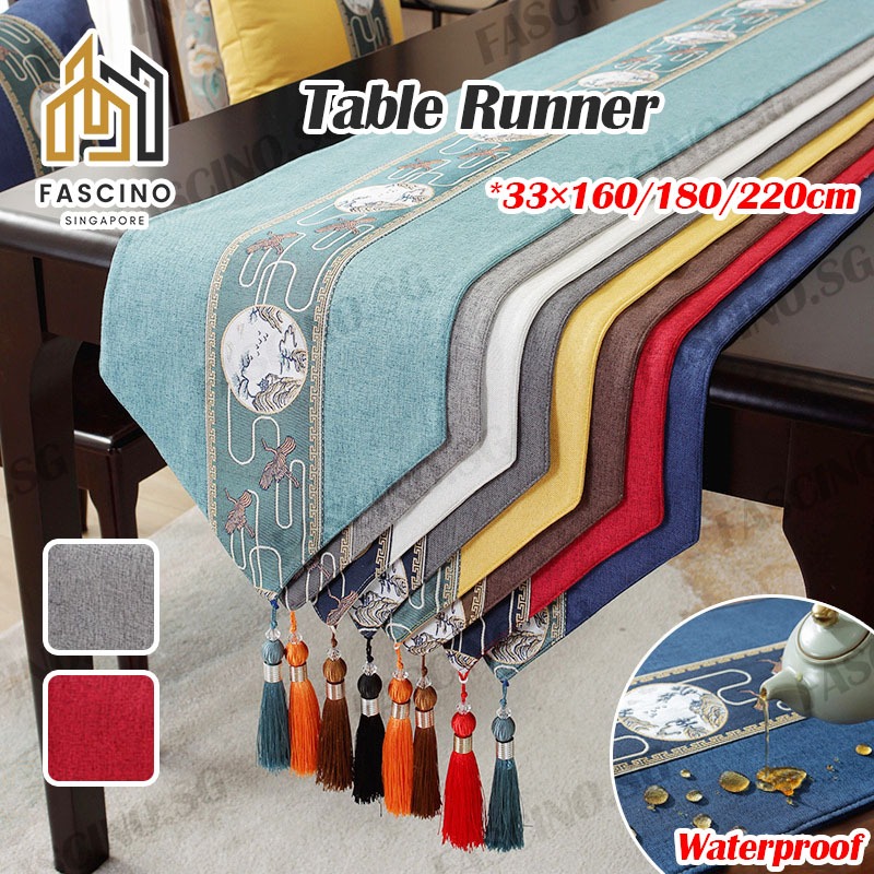 【SG】33*220cm Dining Table Runner Chinese Style Tablecloth Waterproof ...