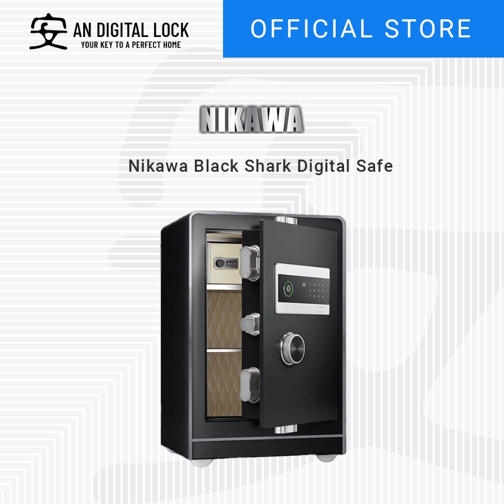 Nikawa Black Shark Safe Box | AN Digital Lock | Shopee Singapore