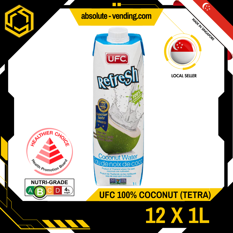 UFC Refresh 100% Coconut Water 1L X 12 (TETRA) | Shopee Singapore