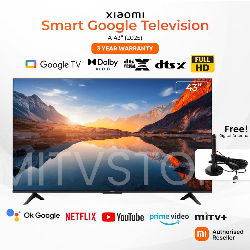 Xiaomi 43-Inch A Series 2025 Smart Google TV with Netflix Google ...