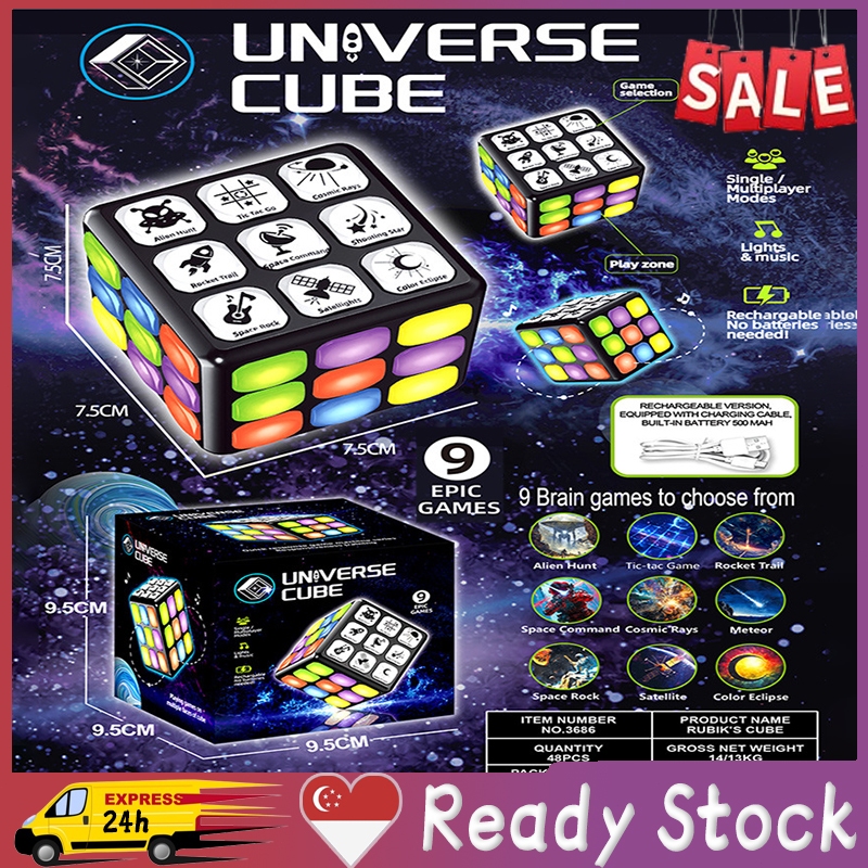 SG-Stock Finger Games Montessori Cube Toys Magic Flashing Cube With ...