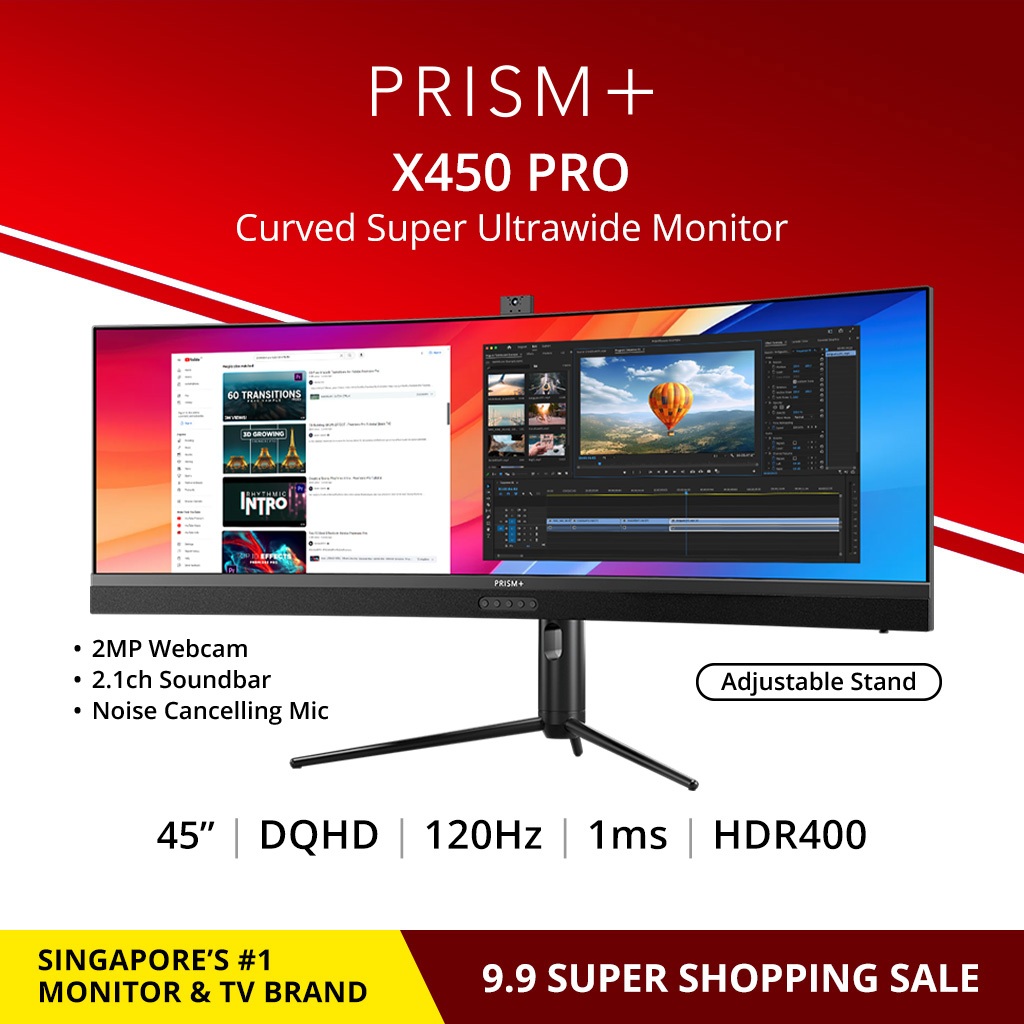 PRISM+ X450 PRO | 45" Super Ultrawide | 120Hz 1ms | HDR 400 | Dual QHD ...