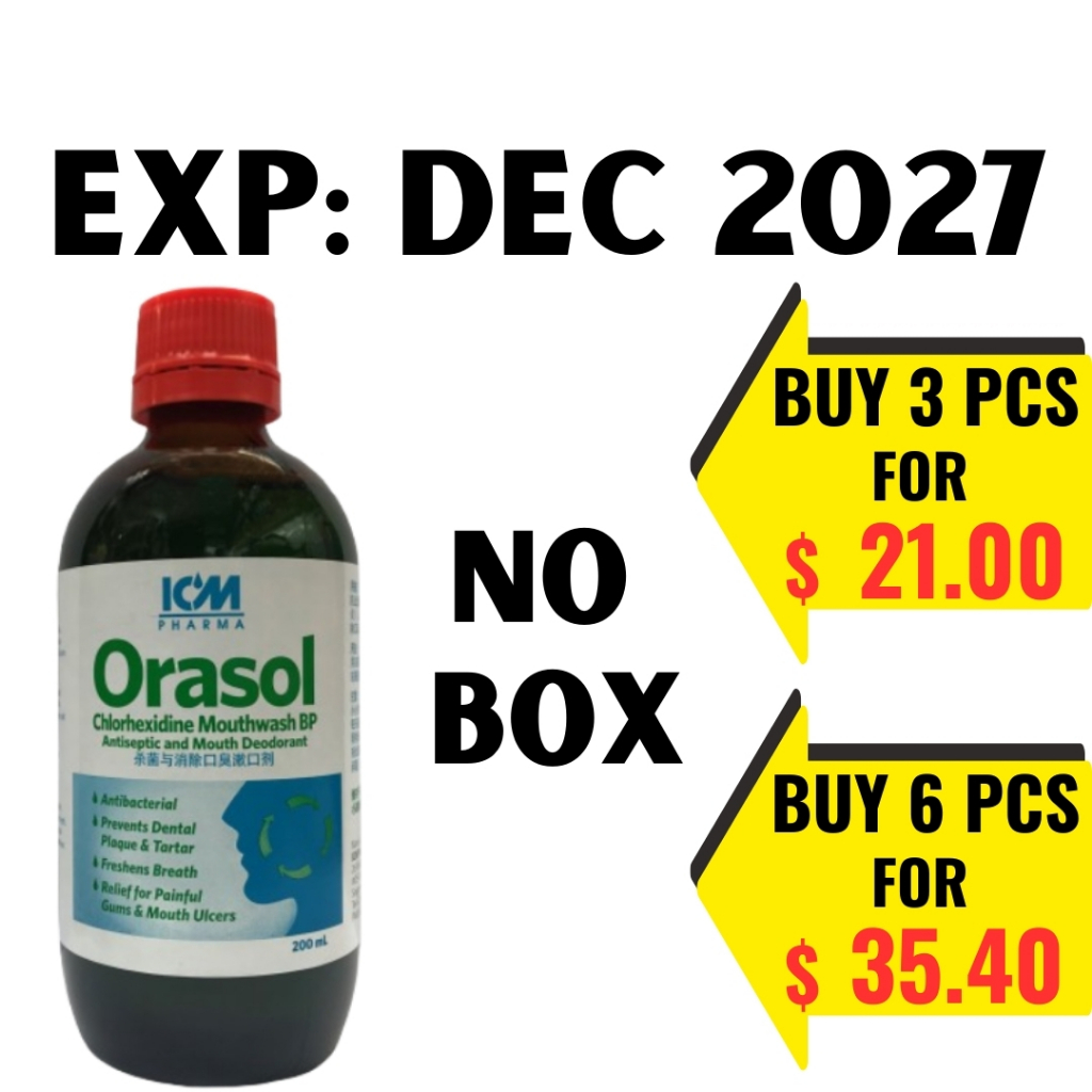Orasol Chlorhexidine Mouth Wash 200ml Anti bacterial Dental Plaque ...
