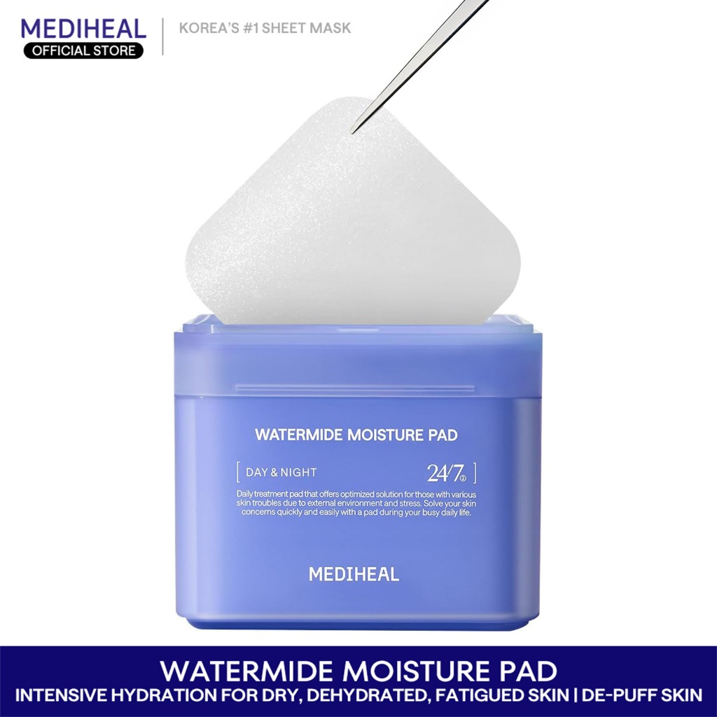 MEDIHEAL Watermide Moisture Pad 100 Pads, Hydrate and Cool (as seen on ...