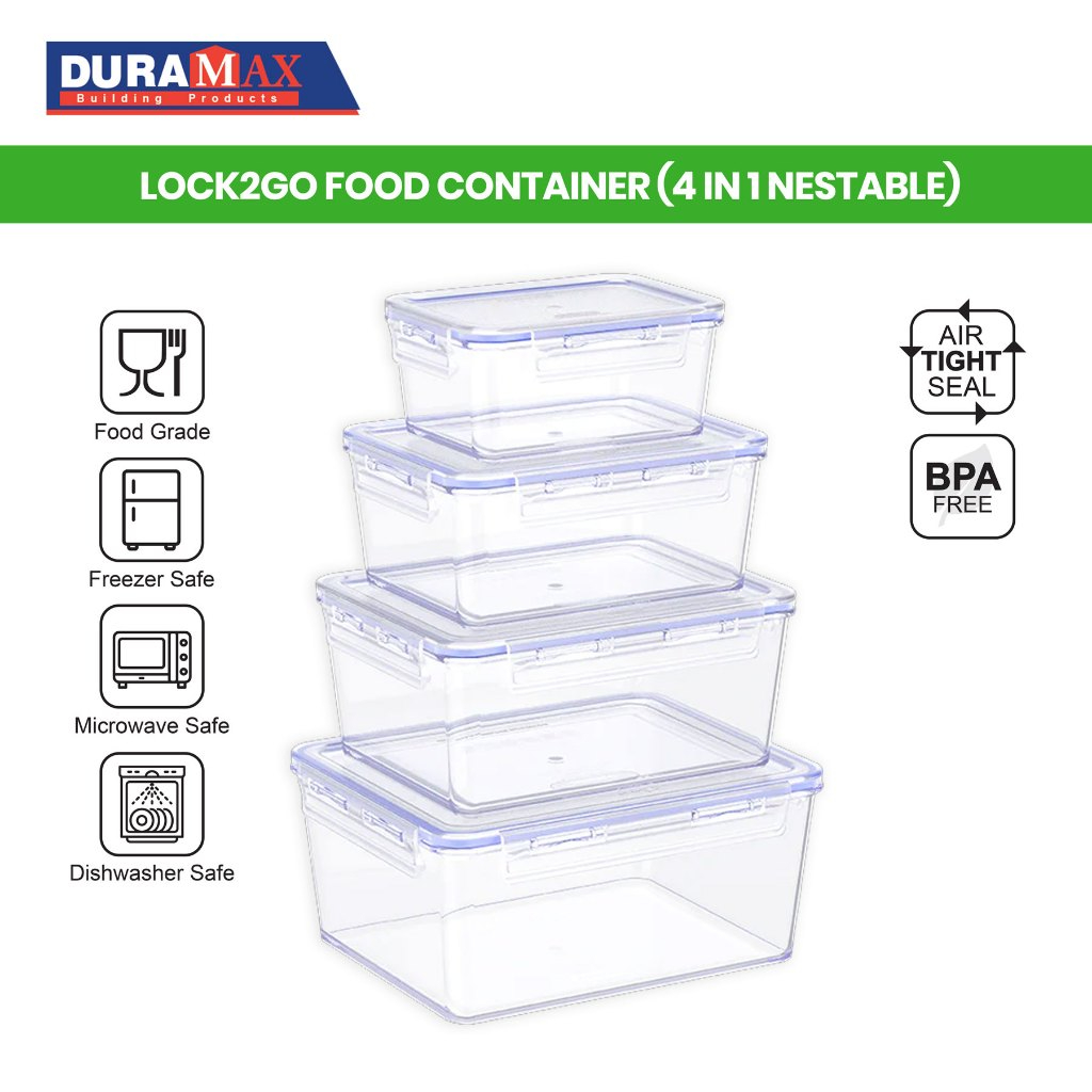 Duramax Lock2Go Food Storage Containers with Lids (4 Pcs) / Duramax 2 ...
