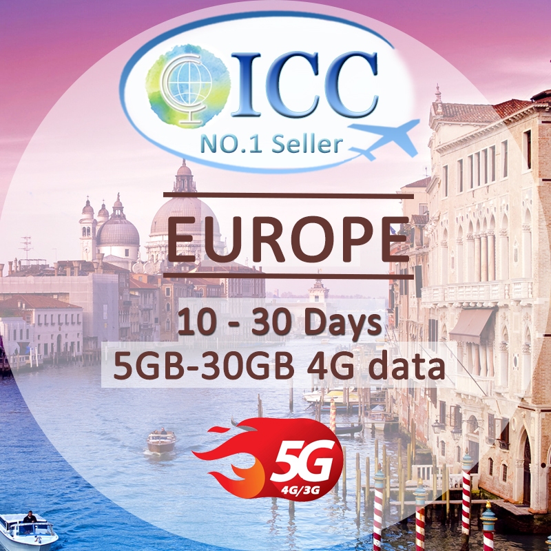 ICC_ Europe & UK EU-C/EU-D 10-30 Days 3GB-10GB 4G Data ONLY SIM、No ...