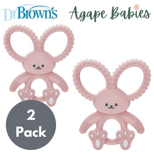 [ 2 Pack ] Dr Brown's Bunny Long Limbed Silicone Teether - 3 Colors ...