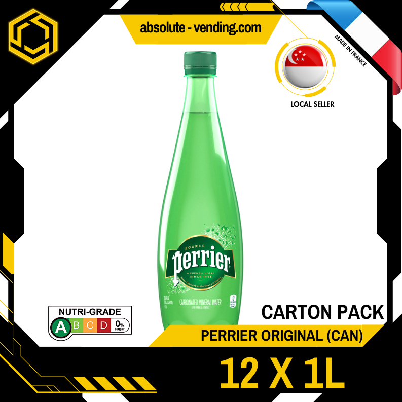 [CARTON] PERRIER Original Sparkling Mineral Water 1L X 12 (PLASTIC ...