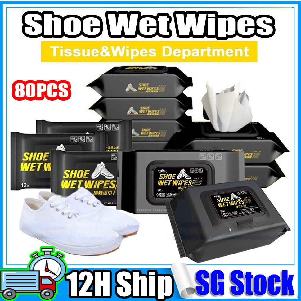 【SG】12/80PC Shoe Wipes Shoe Wet Wipes Shoes Cleaner Sneaker Disposable ...