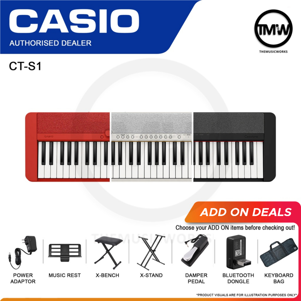 Casio CT-S1 Casiotone Digital Keyboard 61 Keys Portable Piano CTS1 CTS ...