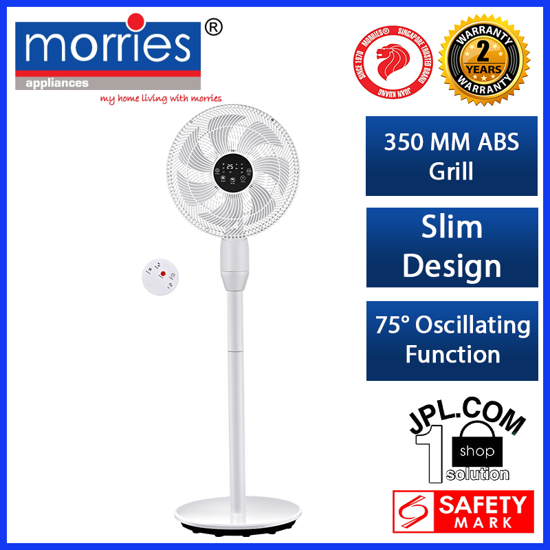 Morries 14 Inch 3 in 1 DC Stand Fan MS1411DCSFR (Black/White) Remote ...
