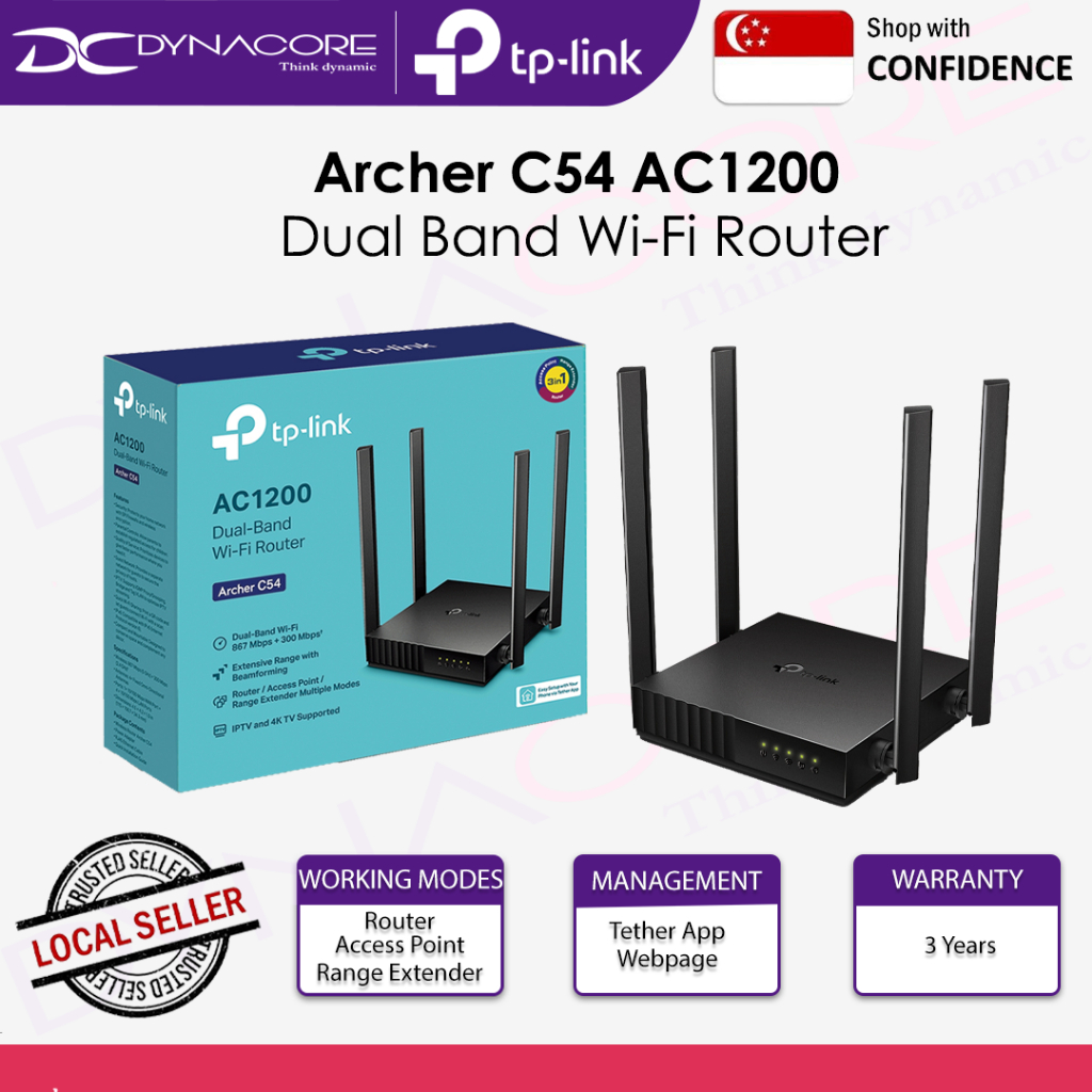 TP-Link ARCHER C54 AC1200 Dual Band Wi-Fi Router | Shopee Singapore