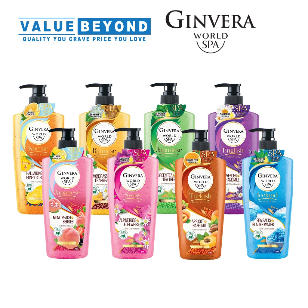 Ginvera World Spa Shower Scrub Body Wash 750ml | Shopee Singapore