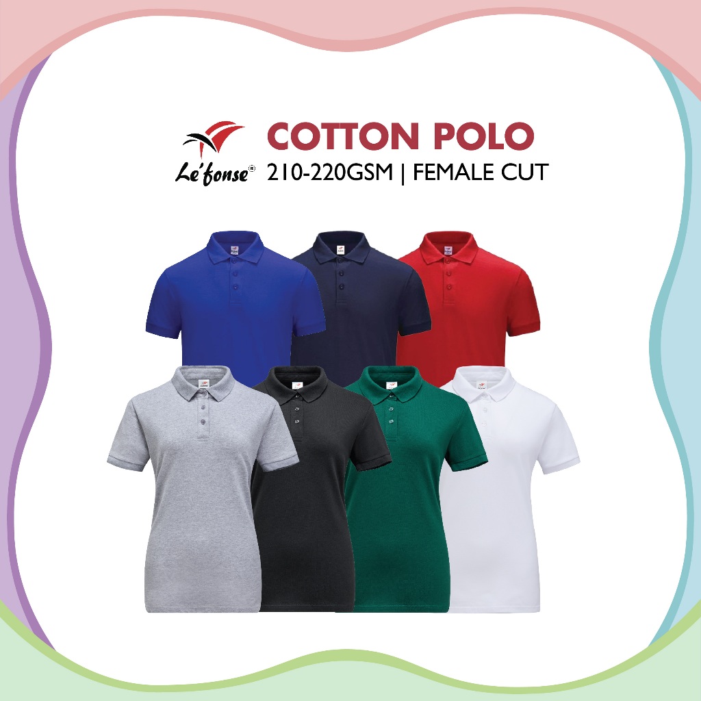 LEFONSE Plain Polo T Shirt Female Cutting Honeycomb Thick Polo T-shirt ...