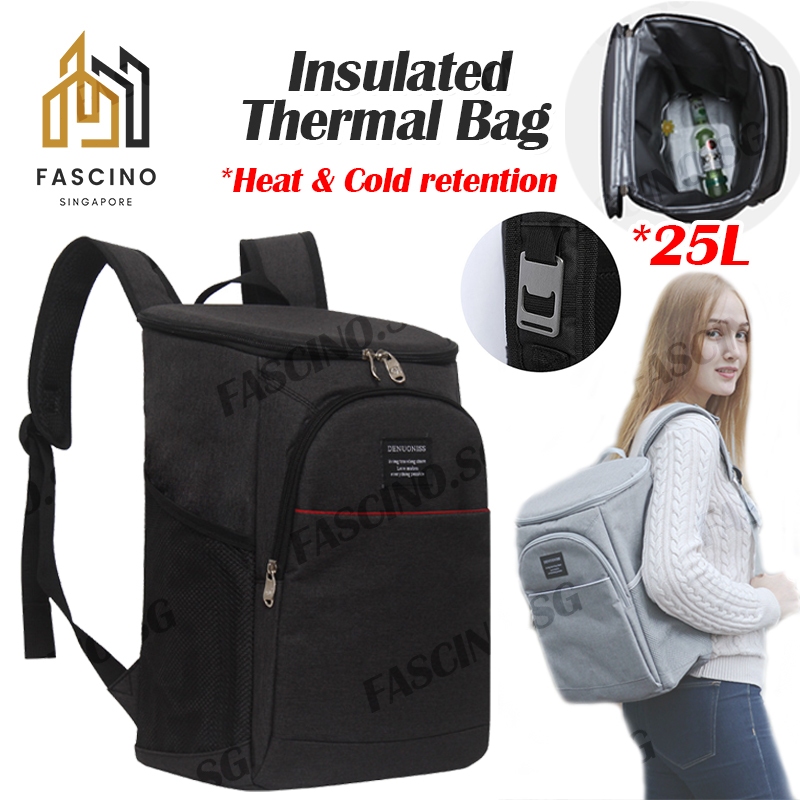 【SG】25L Thermal Insulated Bag Hot Cold Insulated Backpack Lunch Bag ...