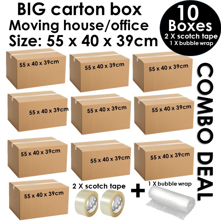 10pcs big carton box | Carton Box | Moving House Box | Cardboard Box ...