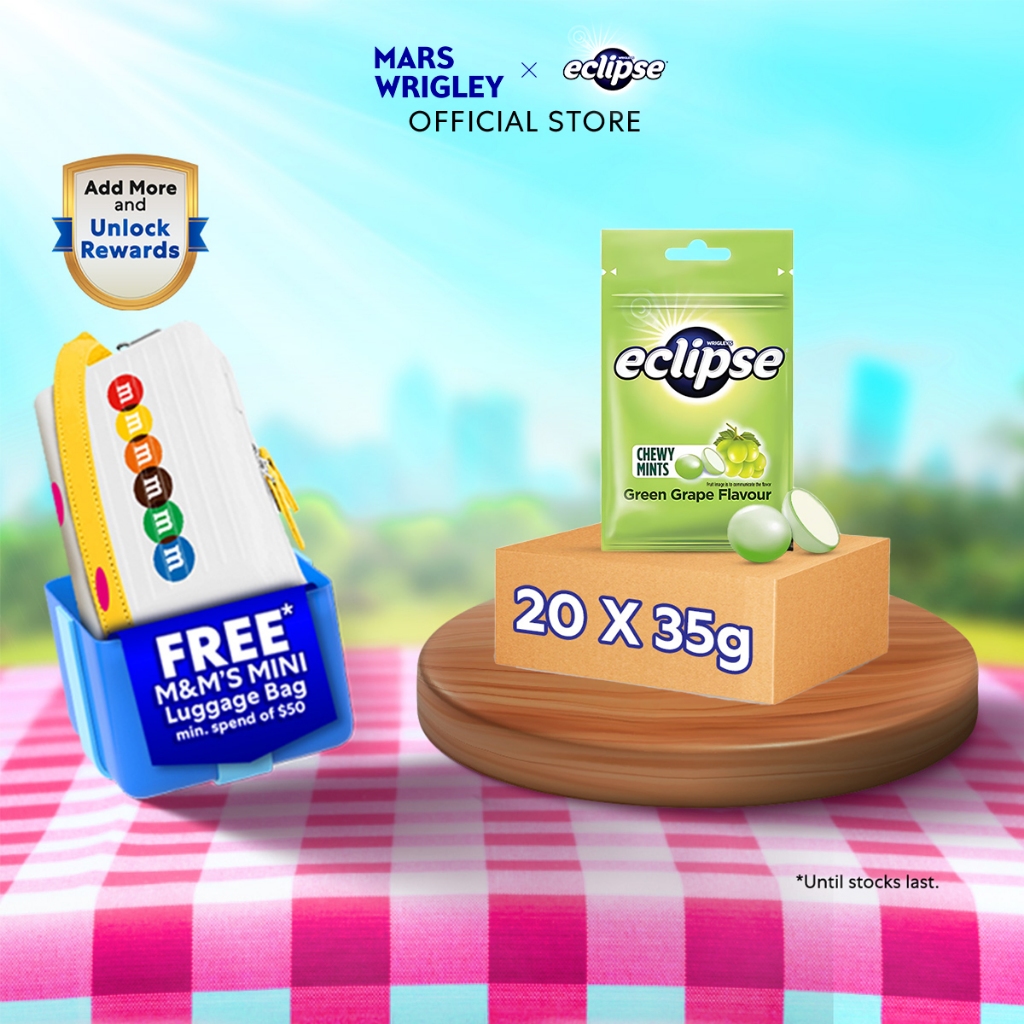 Eclipse Chewy Mints Green Grape Bundle 45g x 20 bags Candy / Intense ...