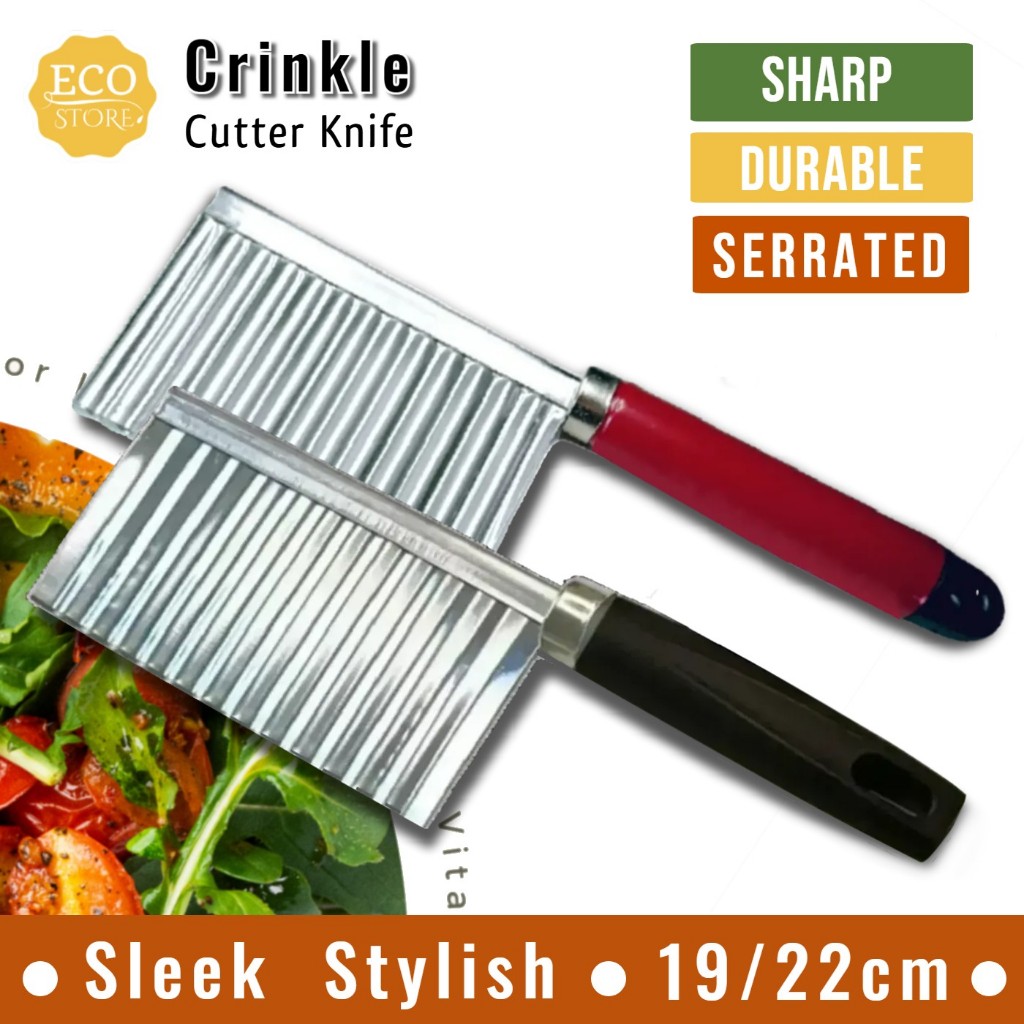 Eco-Store Shredder Wave Kitchen Knife Crinkle Cutter (19/22CM ...