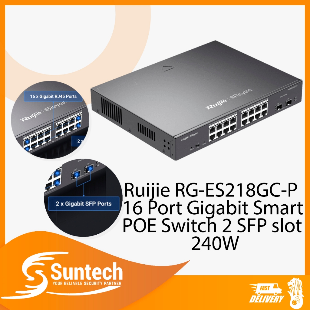 Ruijie Reyee RG-ES218GC-P (16-Port Gigabit Smart Cloud Managed PoE ...