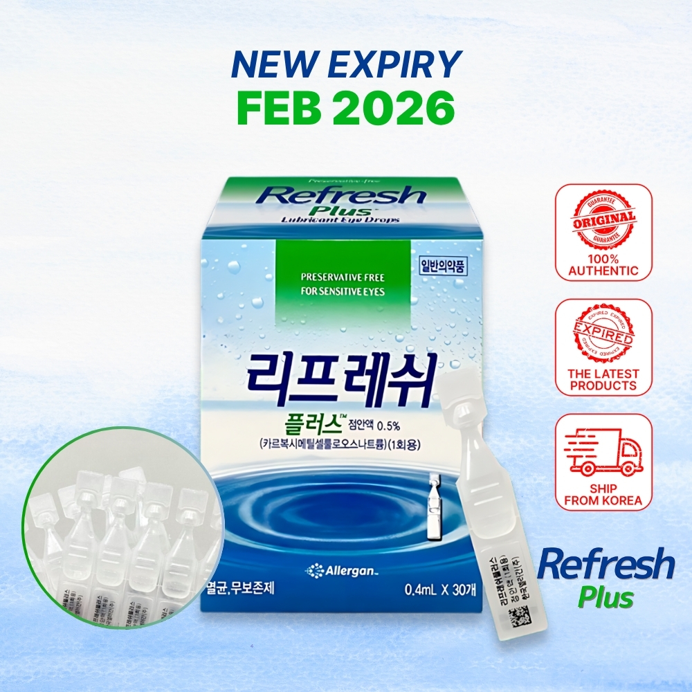 [REFRESH] Plus Eye Drops 30s X 0.4ml Moisture Care Eye Liquid Tubes 0 ...