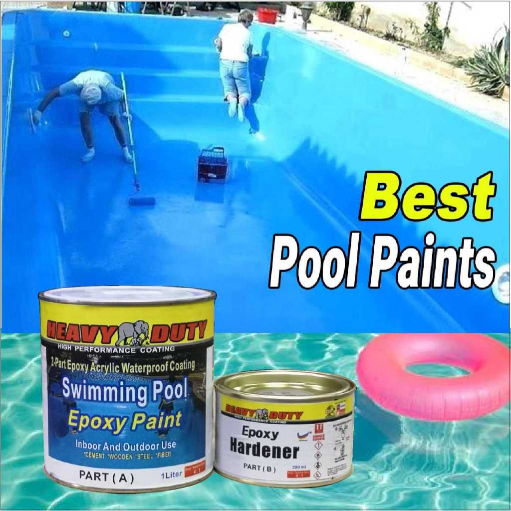 ( 1L ) SWIMMING POOL EPOXY PAINT • 1LITER • Heavy Duty • 2-Part Epoxy ...