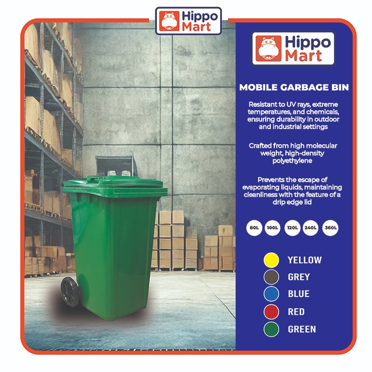 Mobile Garbage Bin | MGB | 80L, 100L, 120L, 240L, 360L | Trash Bin ...