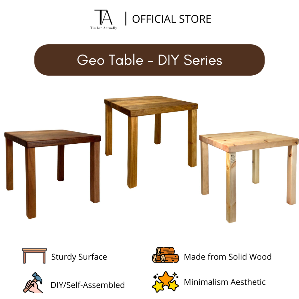 [SG STOCK] Solid Wood Geo Table - DIY Series Angsana Khaya Versatile ...