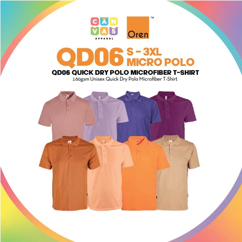 CANVAS x OREN SPORT Tshirt Plain Unisex Quick Dry Tshirt Polo ...