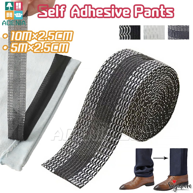 【SG】10M Self-Adhesive Pants Mouth Paste Hem Tape Iron-on Pants Edge Shorten Tapes DIY Sewing for ...