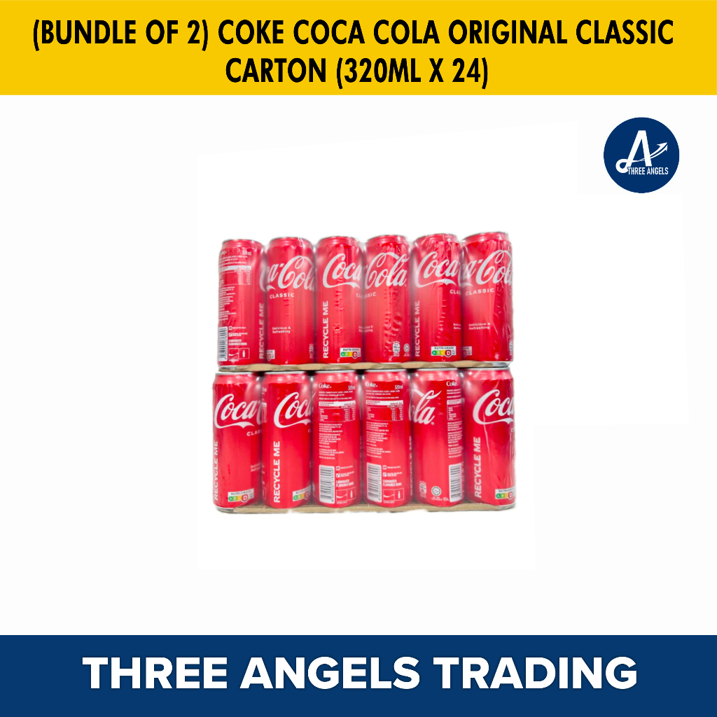 (Bundle of 2) Coke Coca Cola Original Classic Carton (320ml x 24 ...