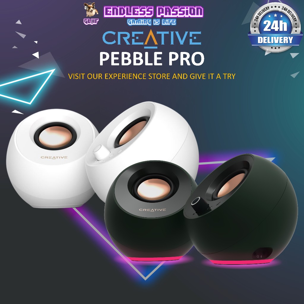 Creative Pebble Pro Minimalist 2.0 USB-C Computer Speakers with ...