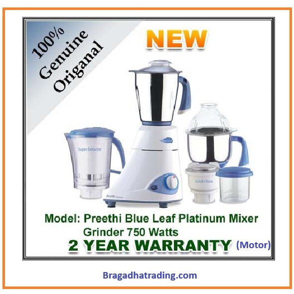 Preethi Blue Leaf Platinum Mixer Grinder | Shopee Singapore