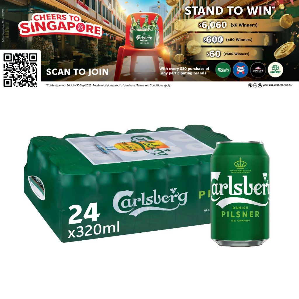 [1 Carton] Carlsberg Danish Pilsner (24x320ml) | Shopee Singapore