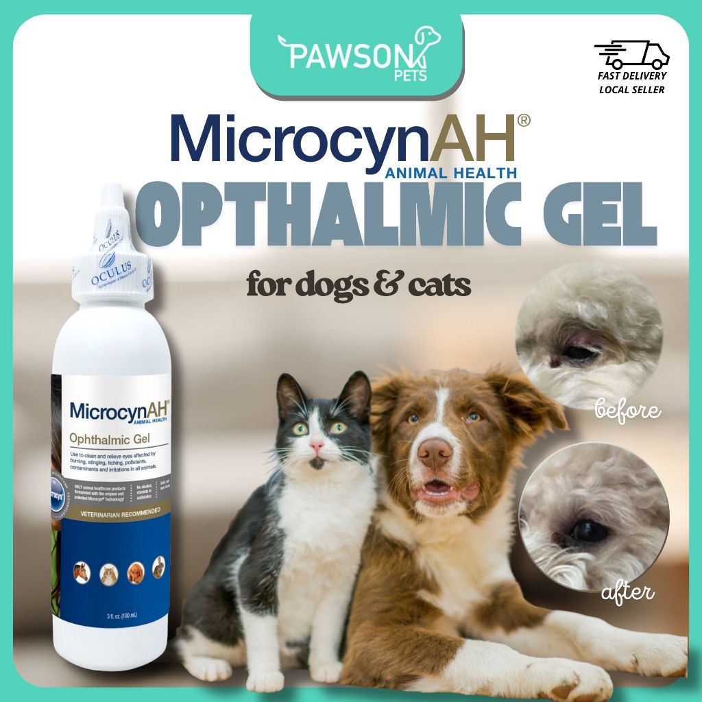 MicrocynAH Ophthalmic Gel for Dogs, Cats and all other Animals clean ...